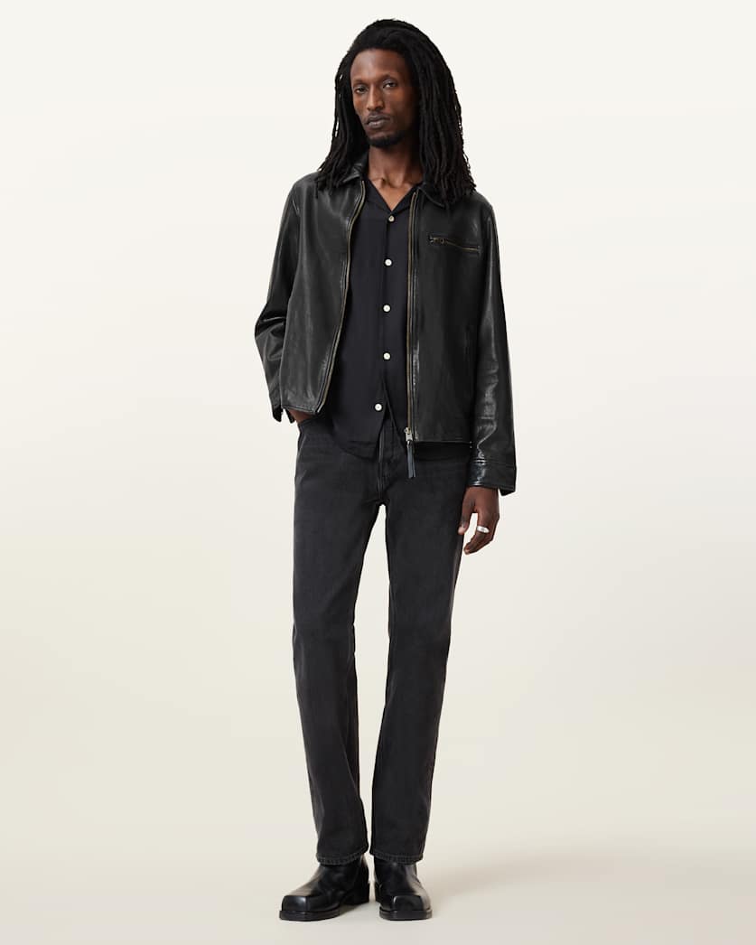 Miller Leather Jacket Black | ALLSAINTS